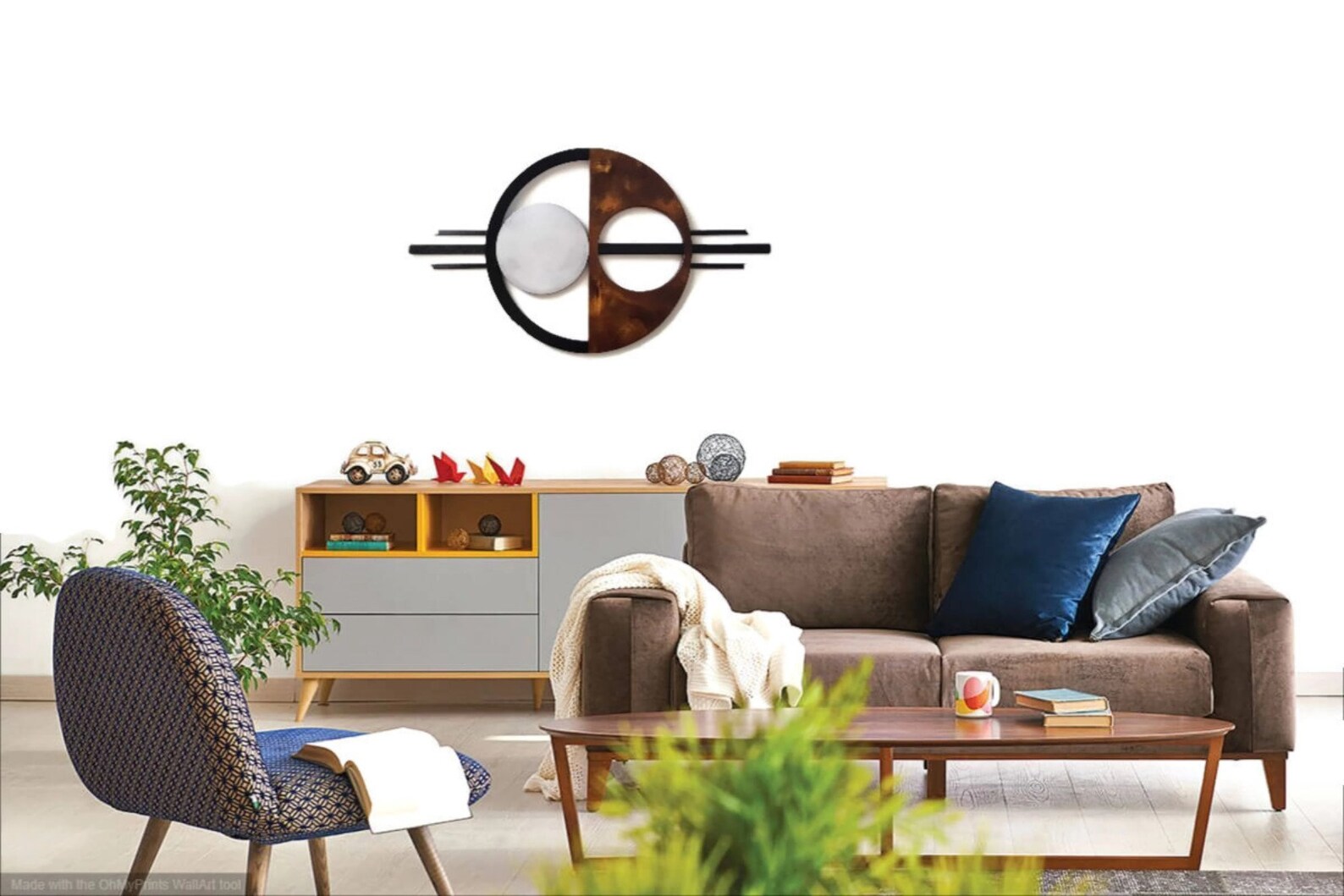 Mid Century Modern Wall Art Simplicity in Geometry Wood and | Etsy