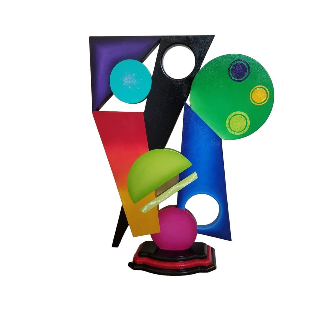 Unique Abstract Table Sculpture, Colorful Contemporary Tabletop ...