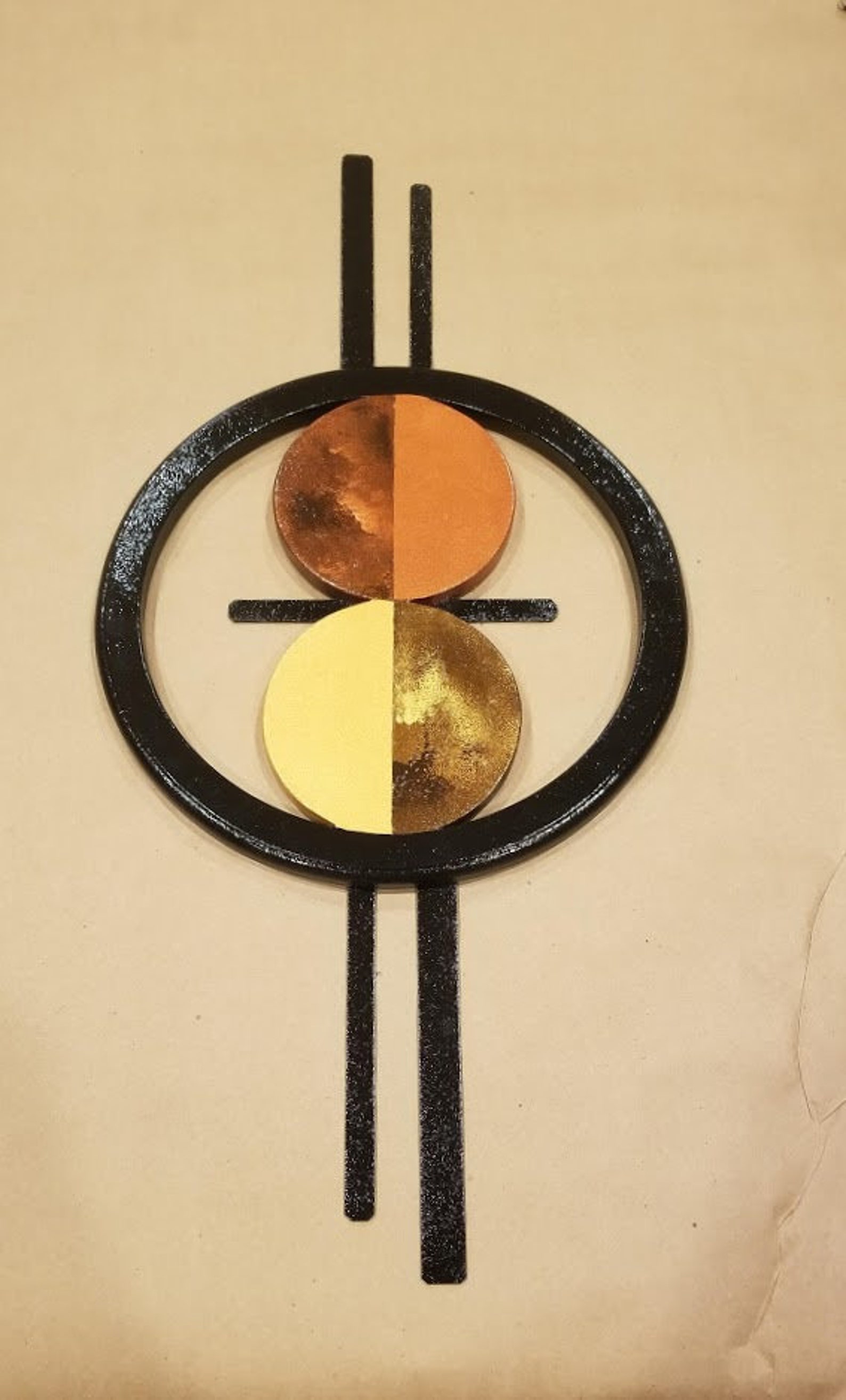 Modern Circle Wood and Metal Wall Hanging Mid Century Circle - Etsy