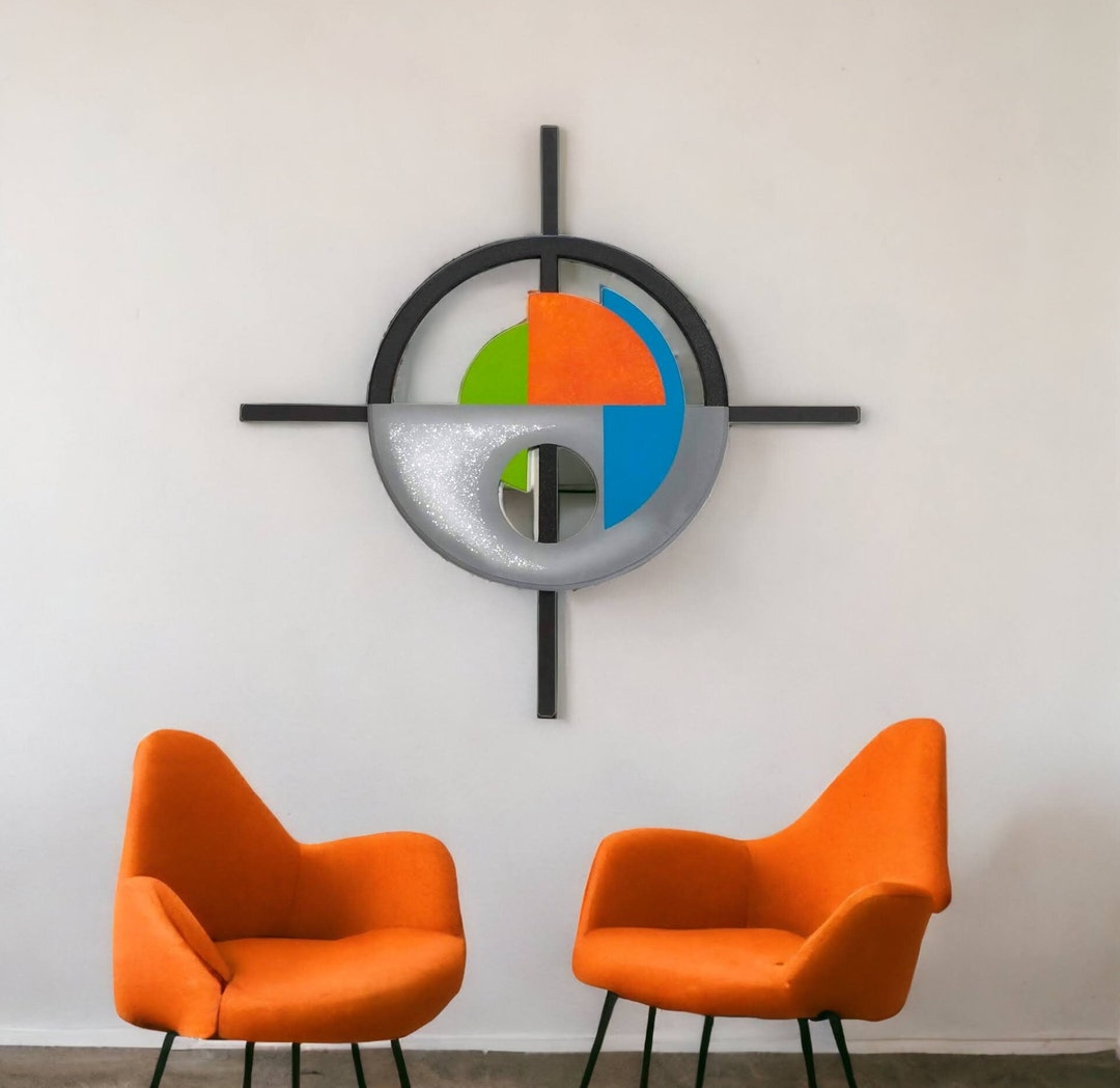 Mid Century Modern Circle Wall Hanging, Geometric Circle Wall Art, Wood ...