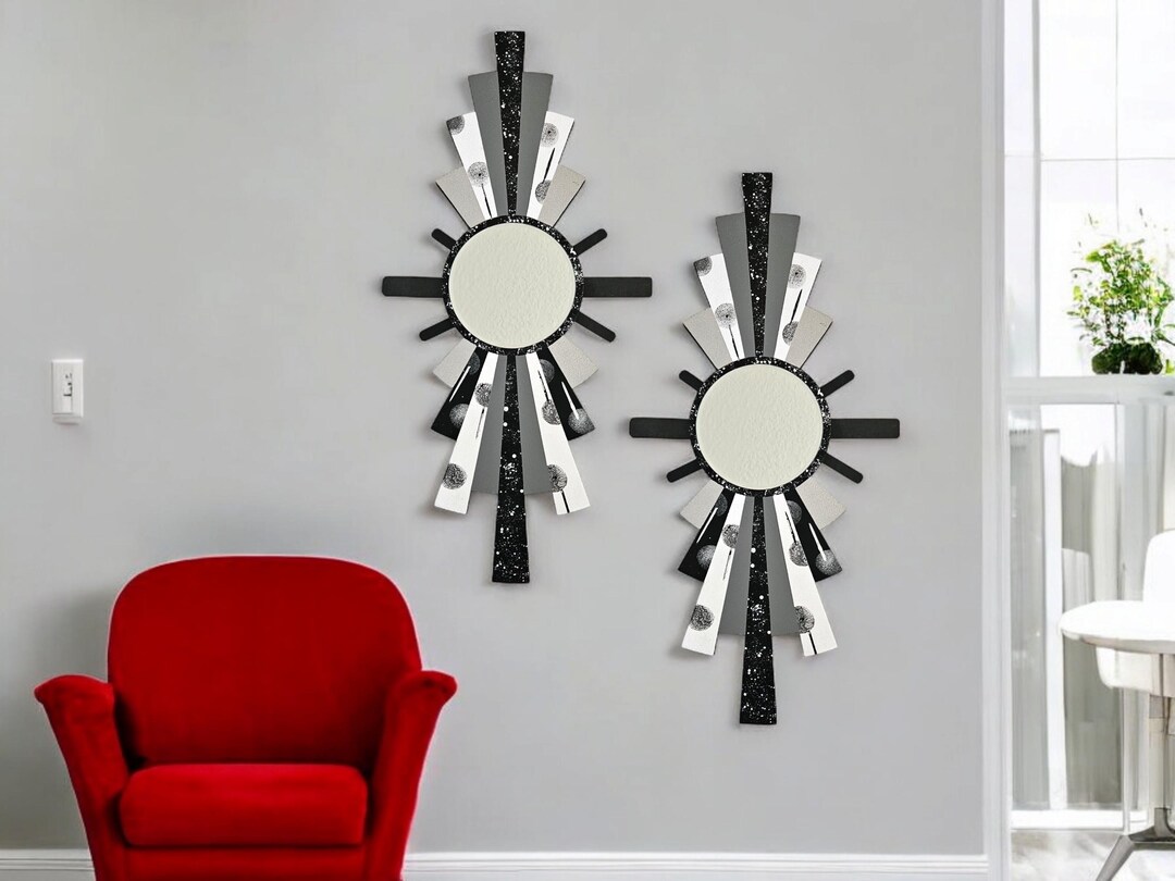 Contemporary Modern Mirror Wall Art, Unique Wall Art, Handmade Mirror ...