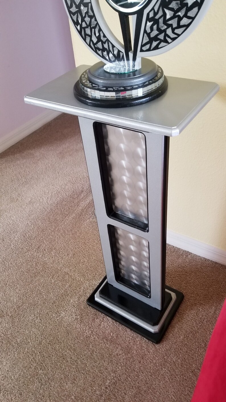 Unique Contemporary Modern Silver Stand Set With Grey and - Etsy