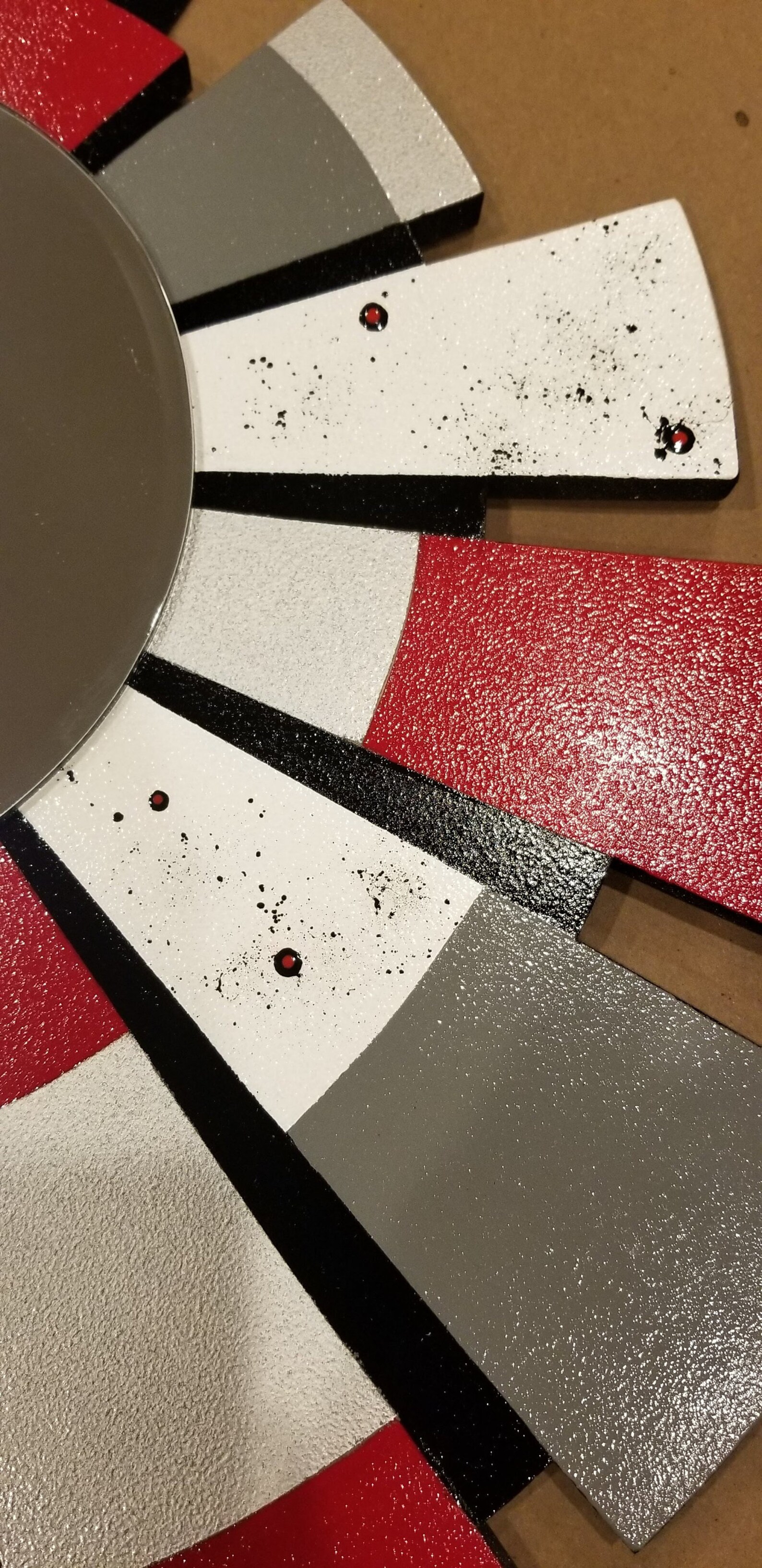 Contemporary Abstract Red N Grey Maya Fan Mirror 29x19 Mirror - Etsy