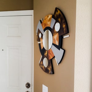 ZEN Mirror, Mirror Sculpture, Wood and Metal Wall Decor, Unique Mirror ...