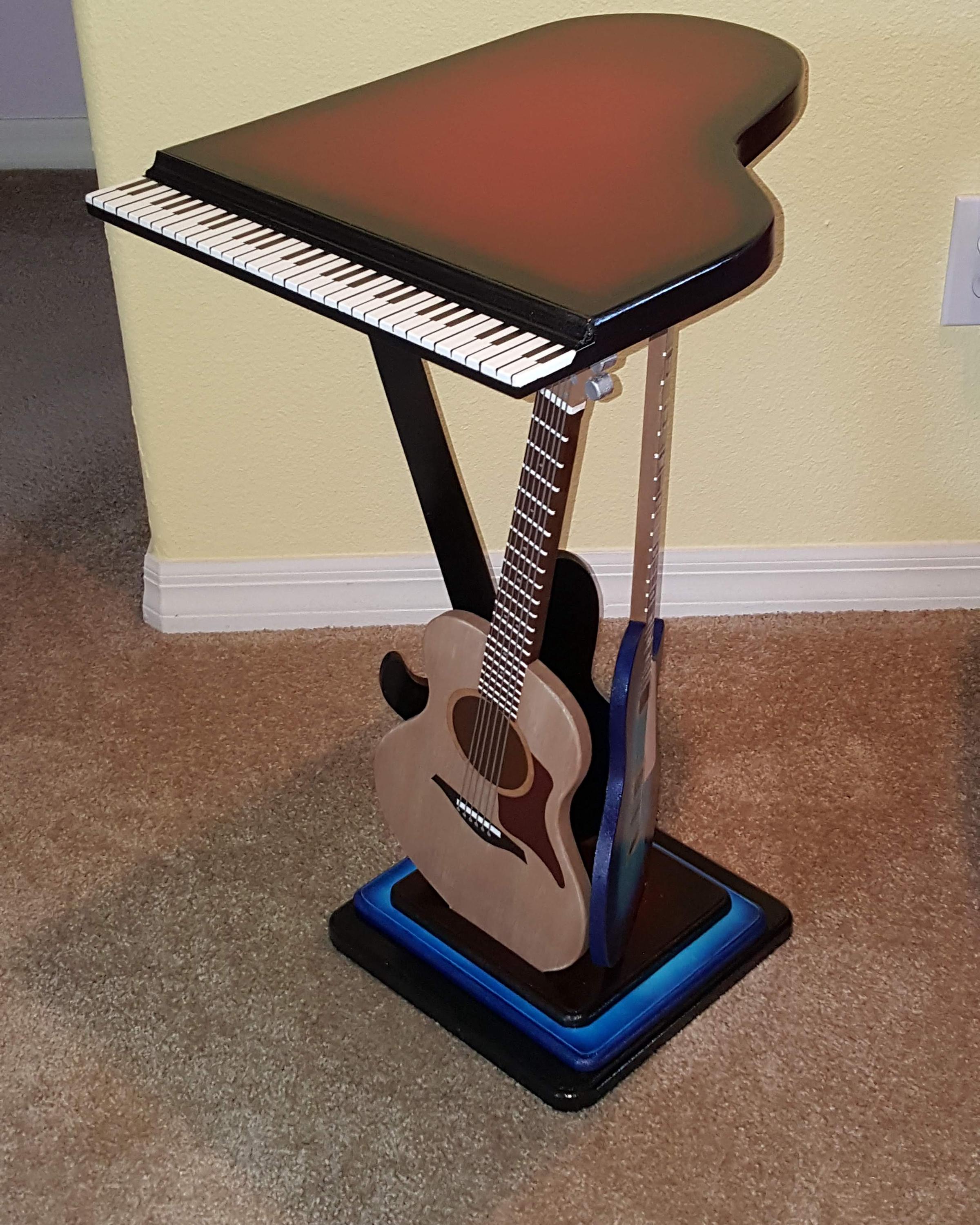 Unique Handmade 3 Guitar Table, Music Table, Guitar Sculpture End Table ...
