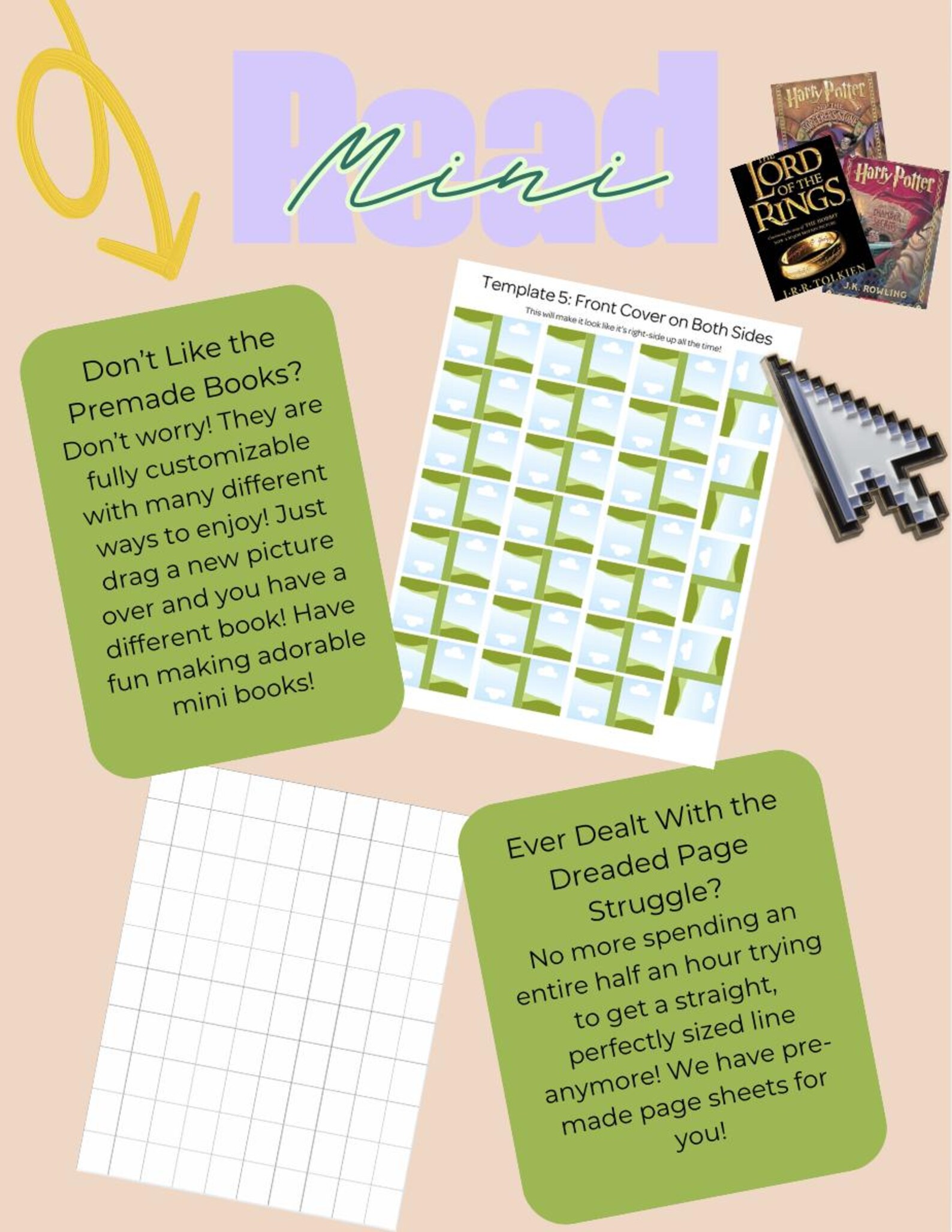 Mini Book Covers and Page Template! - Etsy