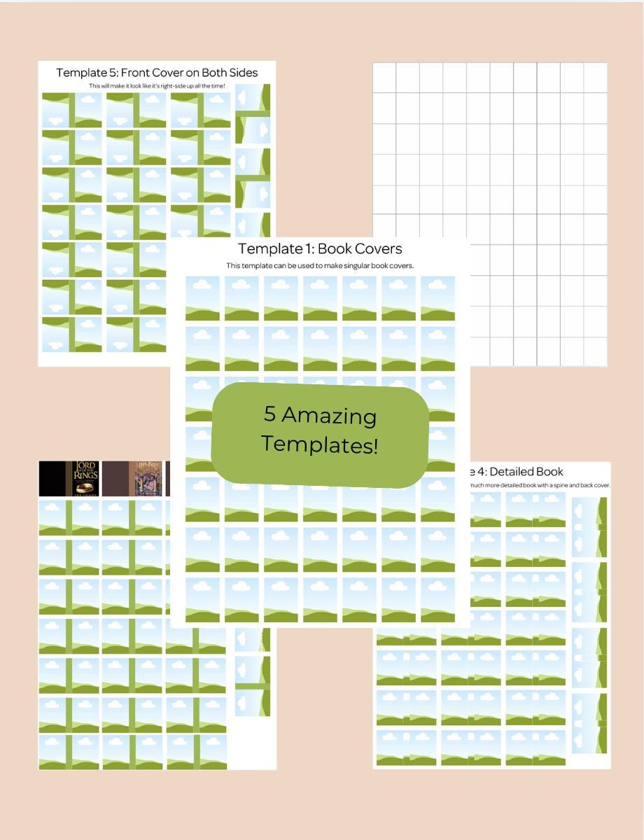 Mini Book Covers and Page Template! - Etsy