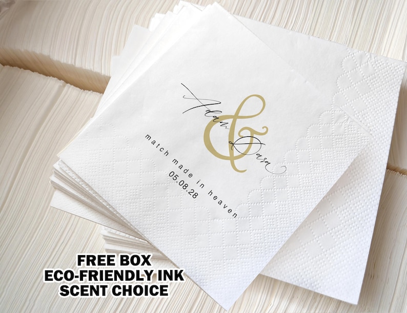 Personalized Paper Napkins/custom Anniversary Napkins/minimalist ...