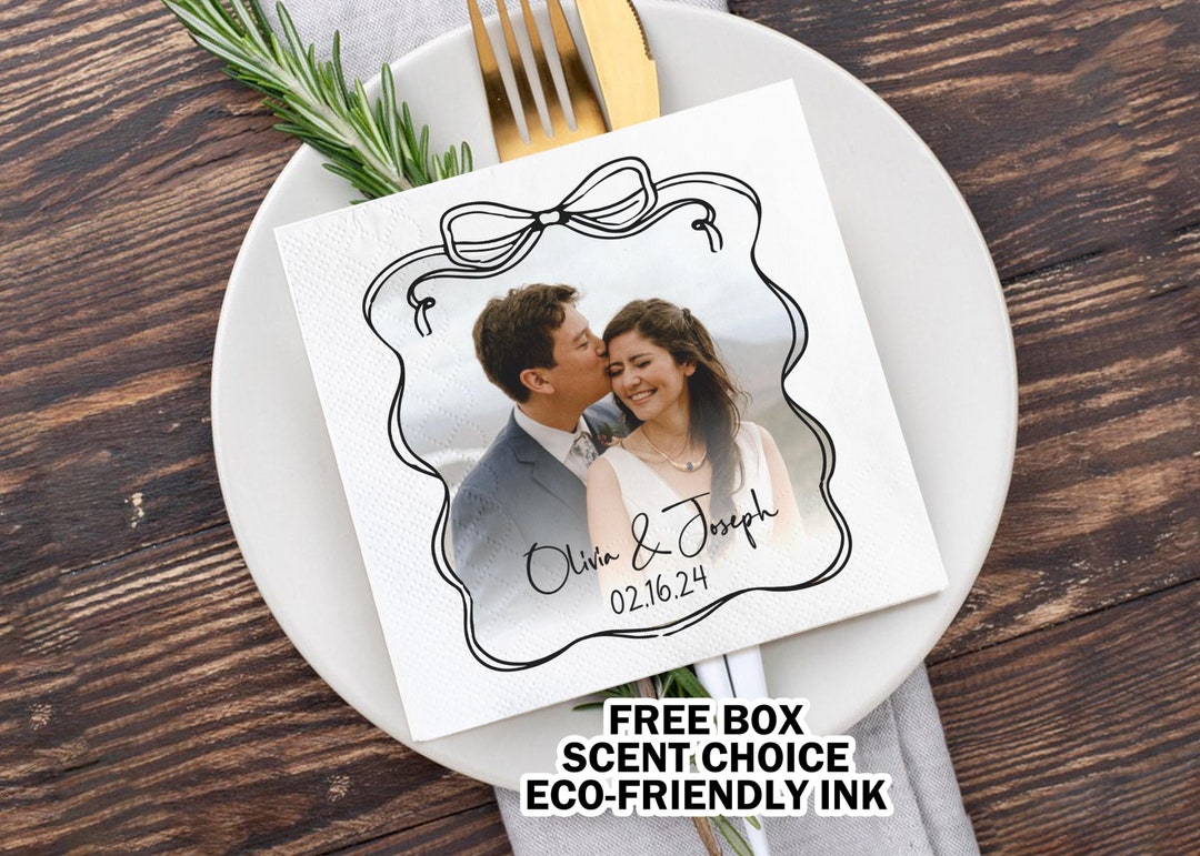 Personalized Save the Date Napkins/engagement Napkins/custom Cocktail ...