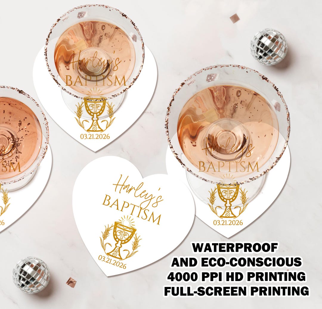 Custom God Bless Drink Coaster/baptism Coaster/baptism Favors for Guest/christening Gift/first ...