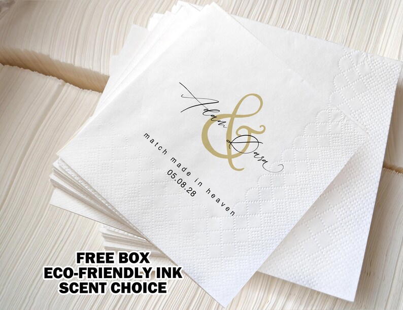 Personalized Paper Napkins/custom Anniversary Napkins/minimalist ...