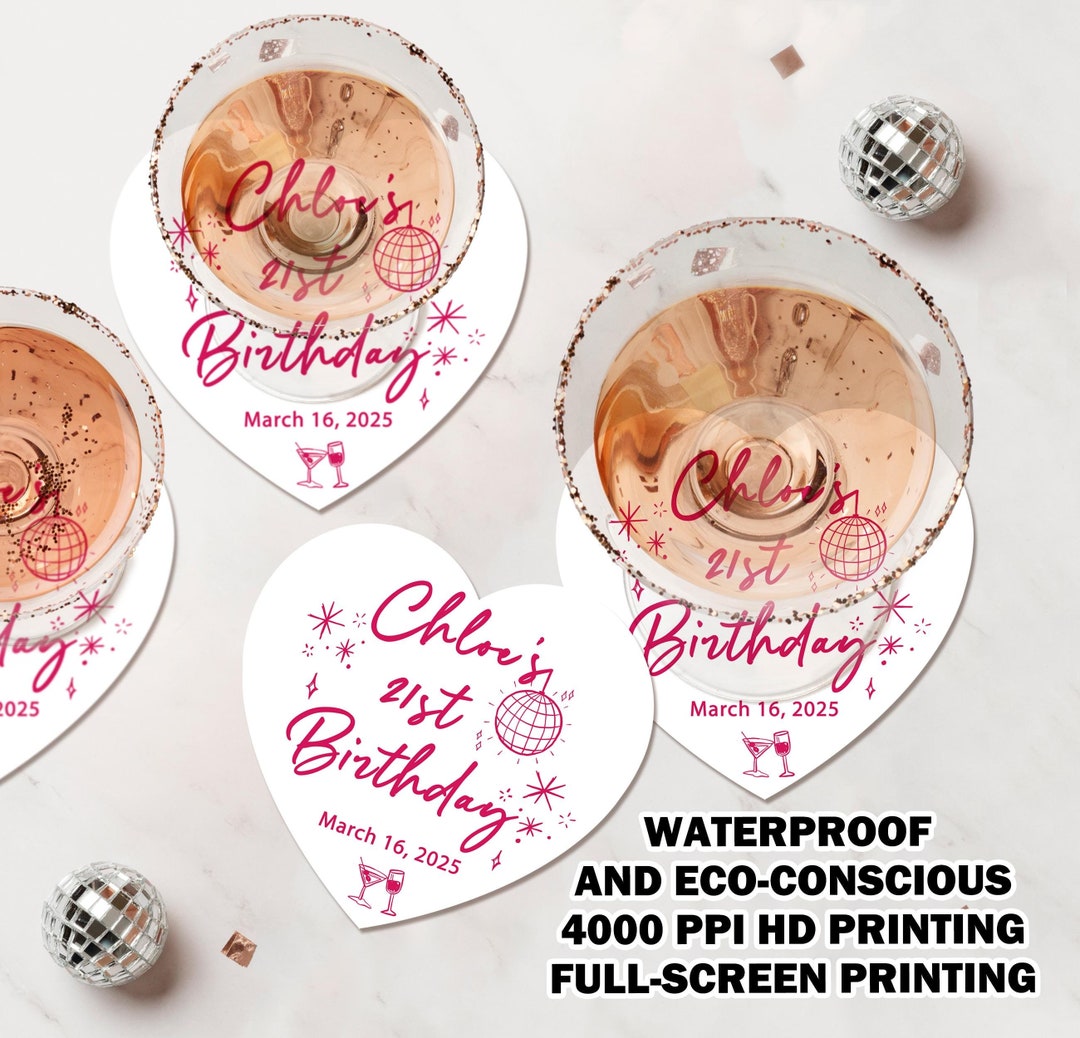 Custom Birthday Coasters/personalized Coasters/birthday Party Coaster ...