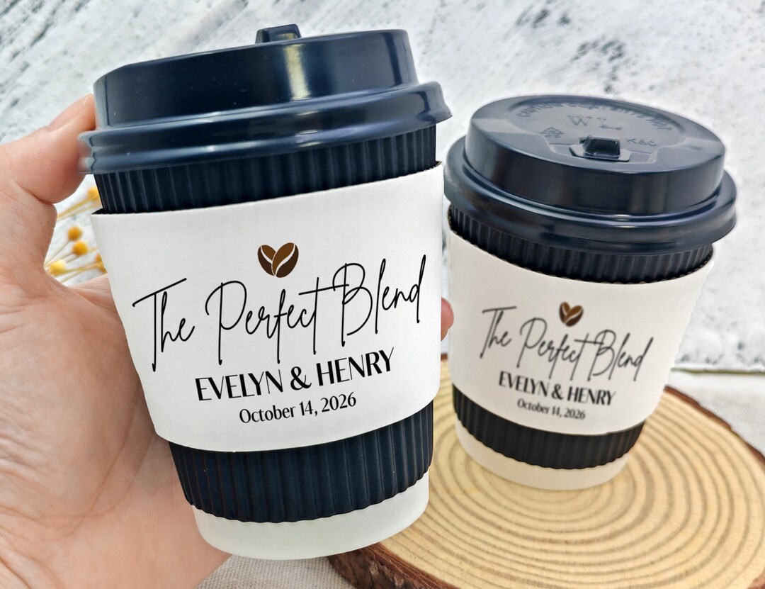 Custom Coffee Cup With Sleeves for Wedding/engagement Party Coffee Cups ...