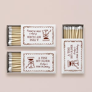 Custom Matchbox for Birthday/a Tini Bit Older Martini Match Boxes ...