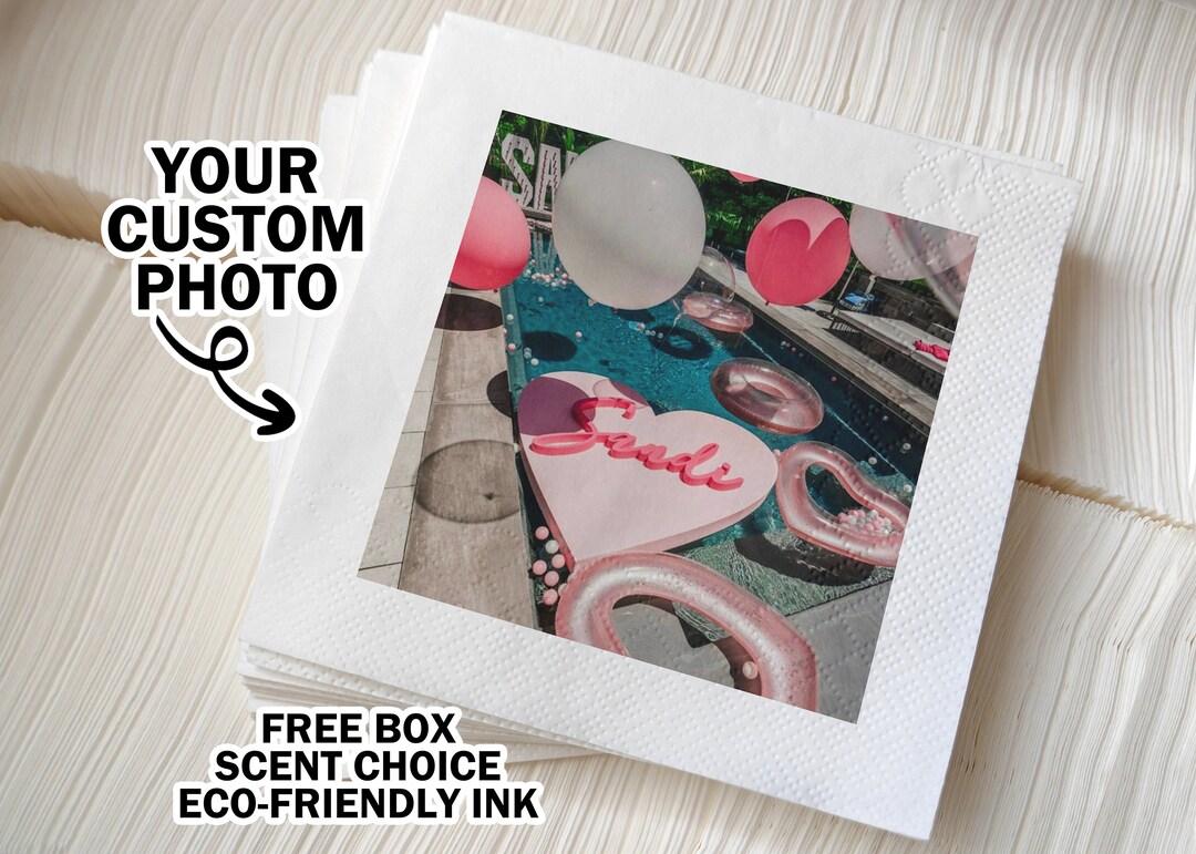 Custom Printed Photo Napkins/personalized Photo Napkins/custom Birthday ...