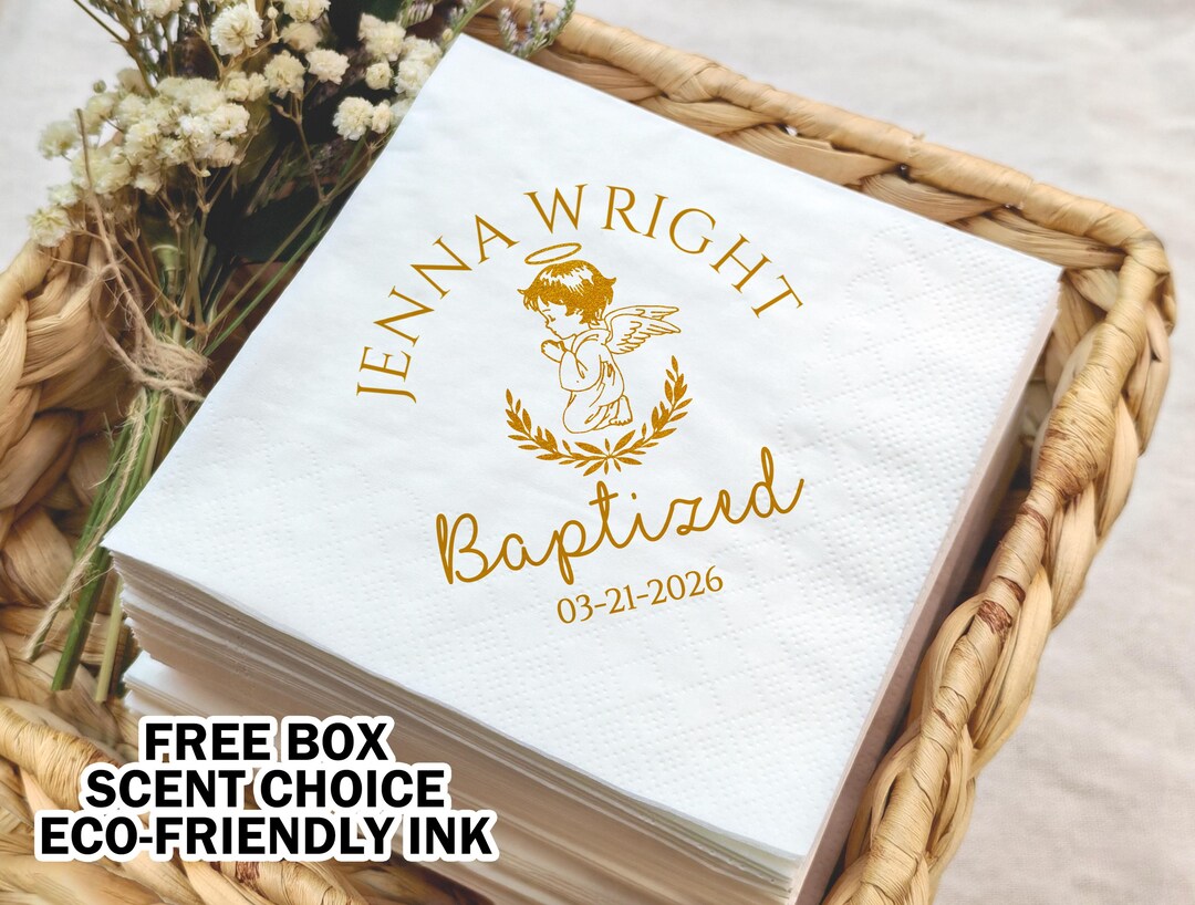Personalized Baptism Napkins/christening Napkins/first Communion ...
