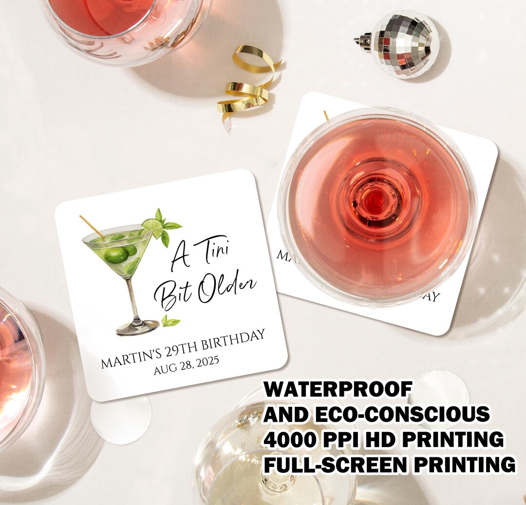 Personalized Birthday Coasters/a Tini Bit Older/pulpboard Custom Photo ...