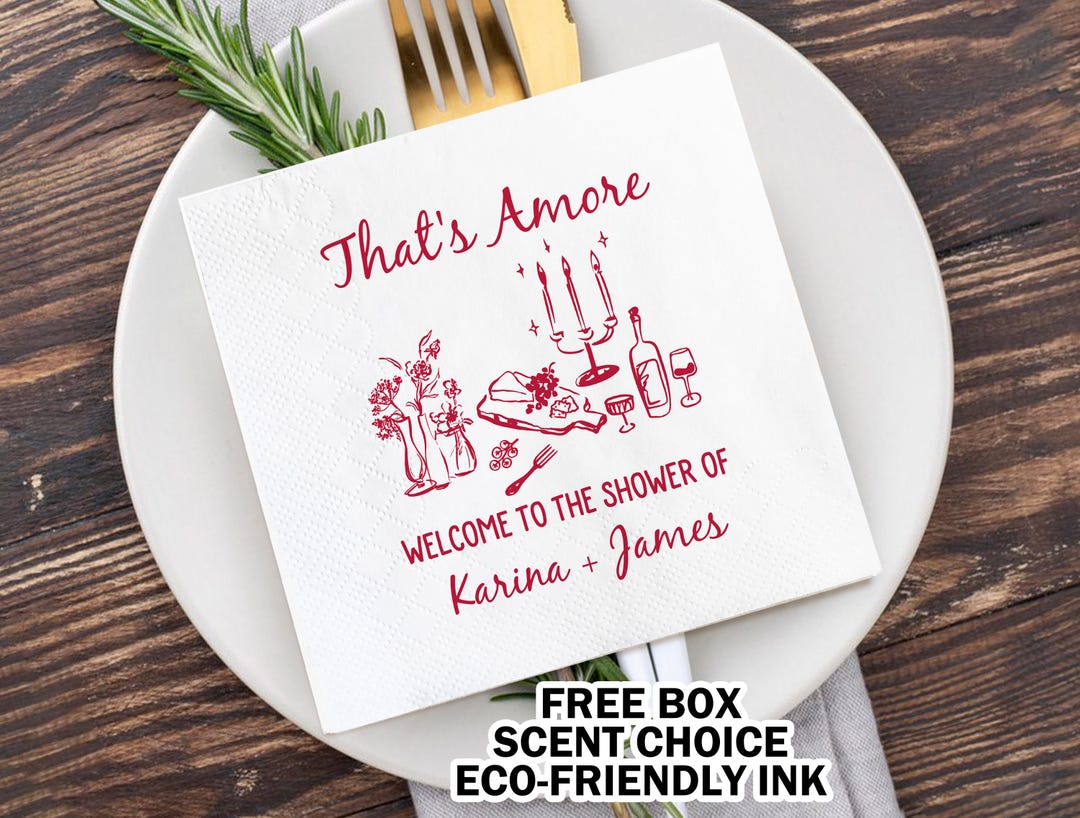 Custom Wedding Napkins/italian Themed Bachelorette or Bridal Shower ...