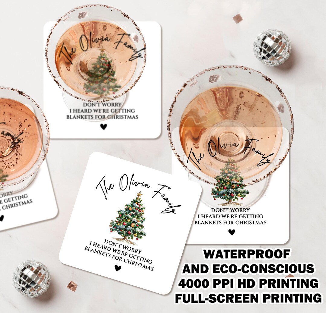 CHRISTMAS TREE Coasters/custom Christmas Coasters/holiday Theme Drink ...