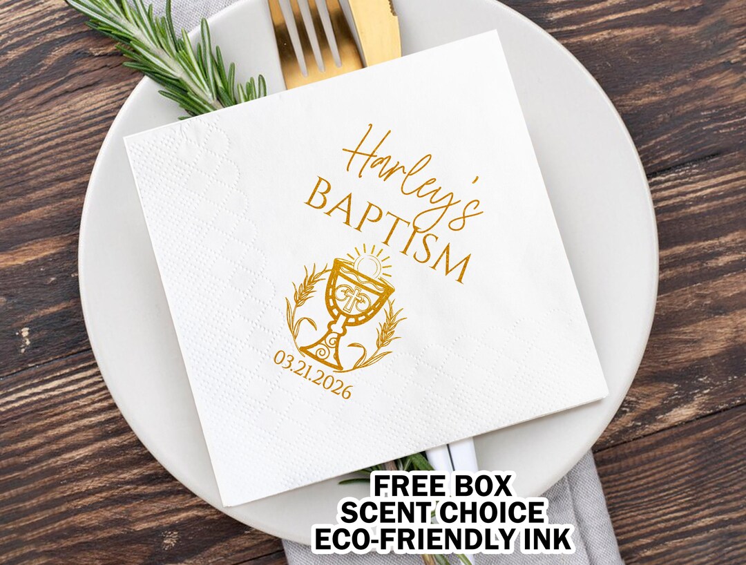 Personalized Baptism Napkins/first Communion Napkin/god Bless Napkin ...