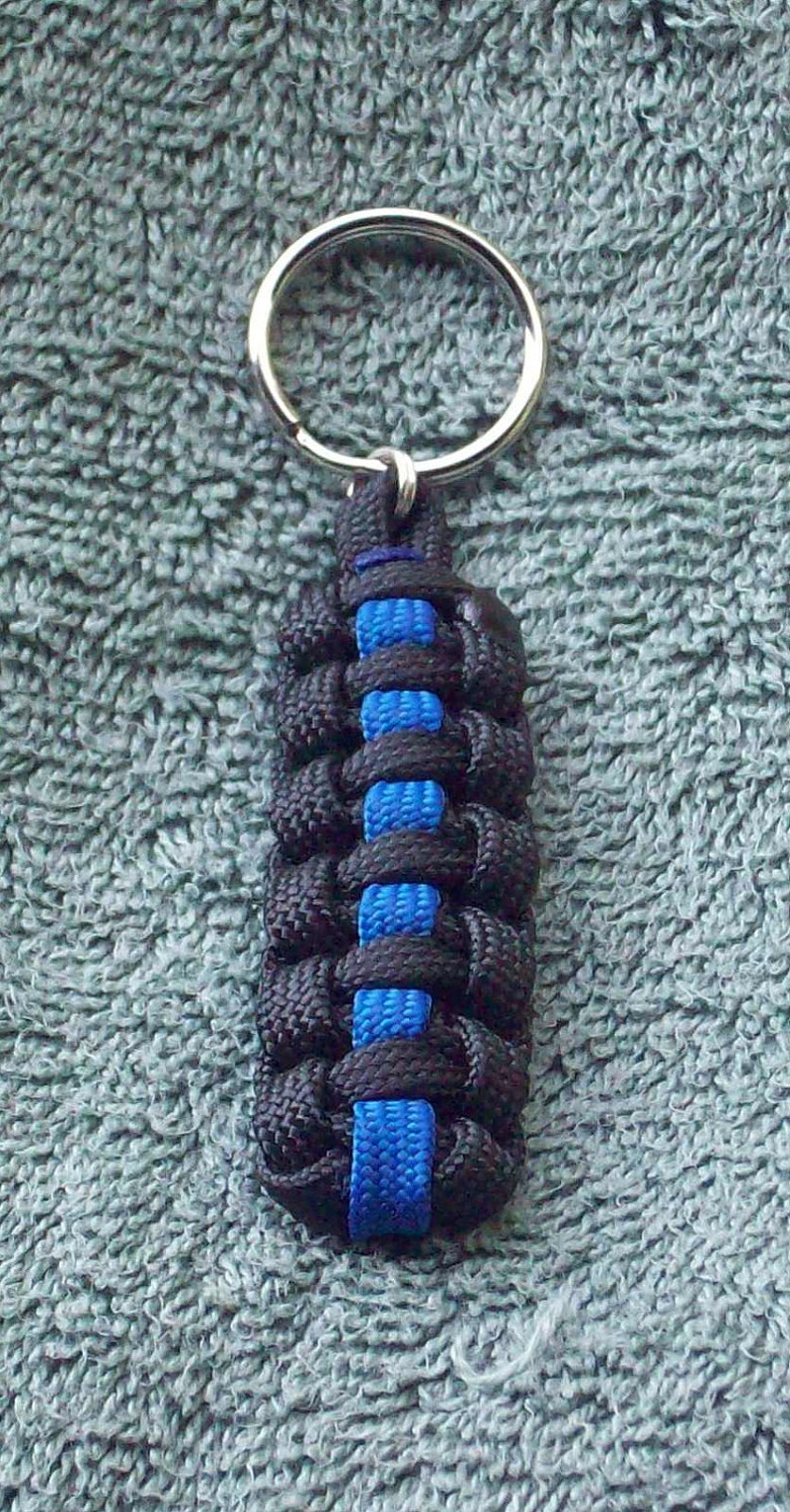 Police Thin Blue Line Paracord Key Chain - Etsy