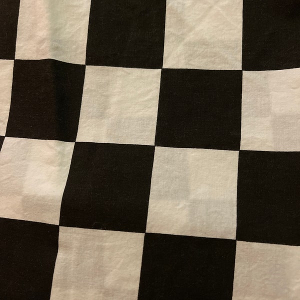 Black and White Checkered Fabric - Etsy