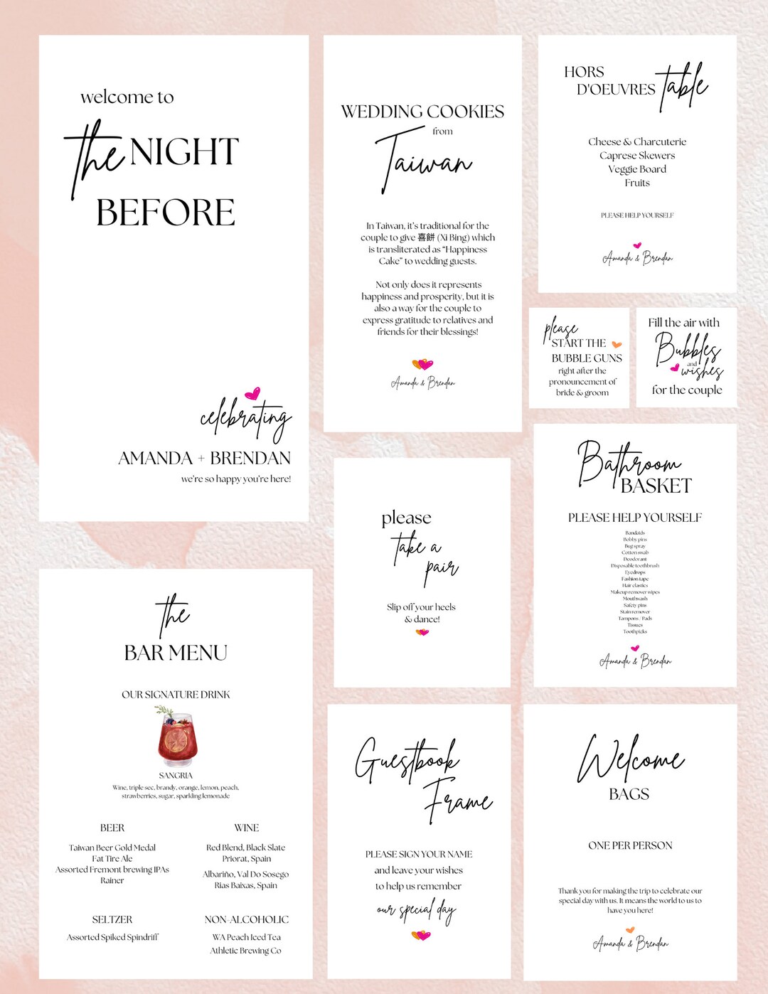 Custom Wedding Signs Bundle - Etsy