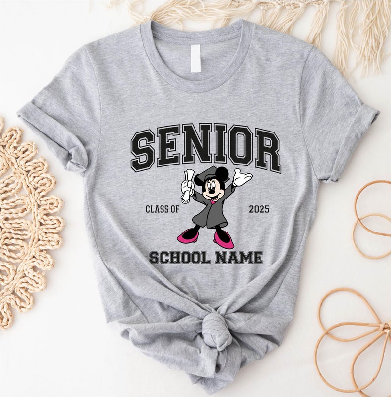 Senior Class of 2025 Minnie Custom School Name Personalized Disney ...