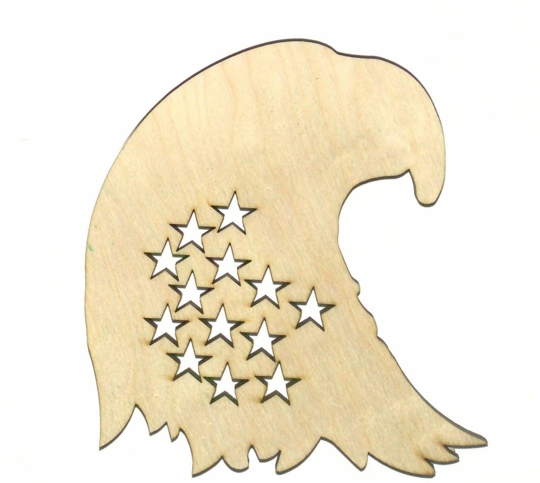 Colonial Eagle Laser Cut Unfinished Wood Shape Cut Out Craft Supplies ...