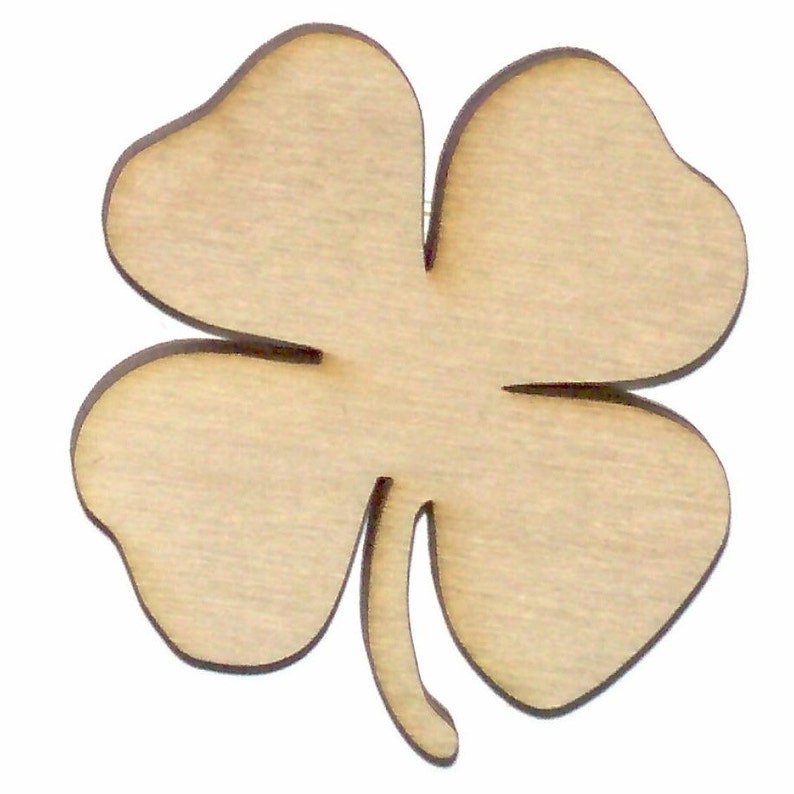 4 Leaf Clover Bulk Purchase Unfinished Flat Wood Shape Cut Out LC253 ...