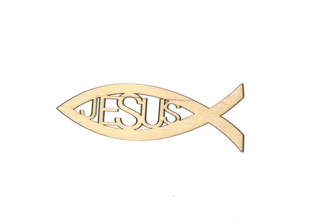 Jesus Fish JF257 Laser Cut, Wood Shape, Unfinished Wood, Wood Cutout - Etsy