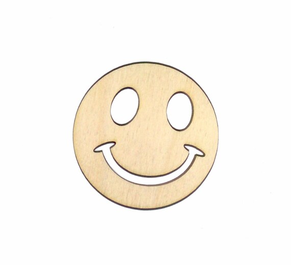 Smiley Face Bulk Purchase Unfinished Flat Wood Shape Cut Out | Etsy