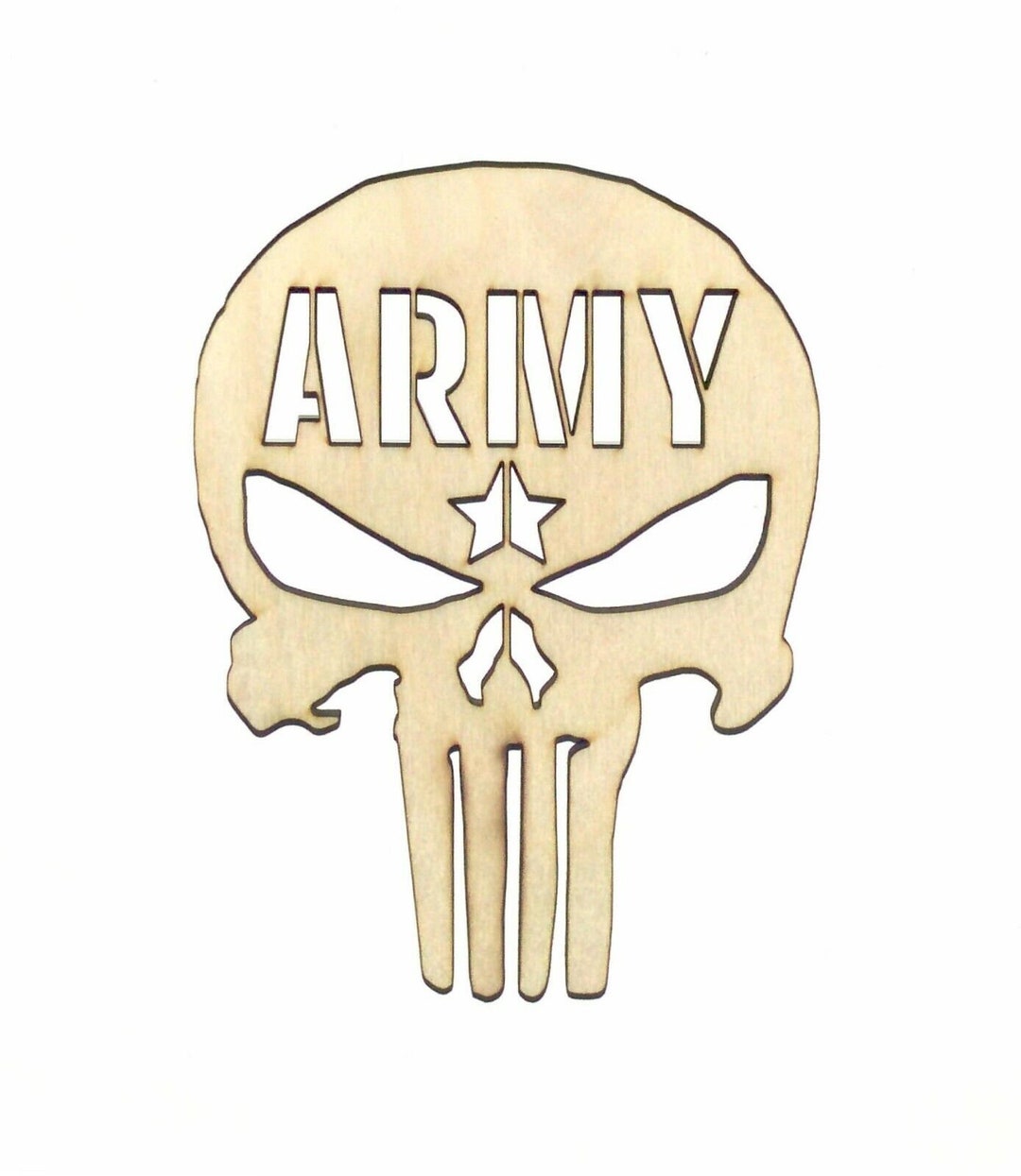 Punisher Skull US ARMY Laser Cut Unfinished Wood Shape Cut Out P11719 ...