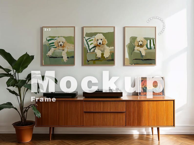 Vertical Frame Mockup | 3 Frame Mockup | Triptych Frame Mockup | Three ...