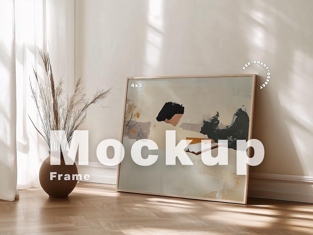 Horizontal Framed Canvas Mockup, Landscape Floater Frame Mockup, ISO ...