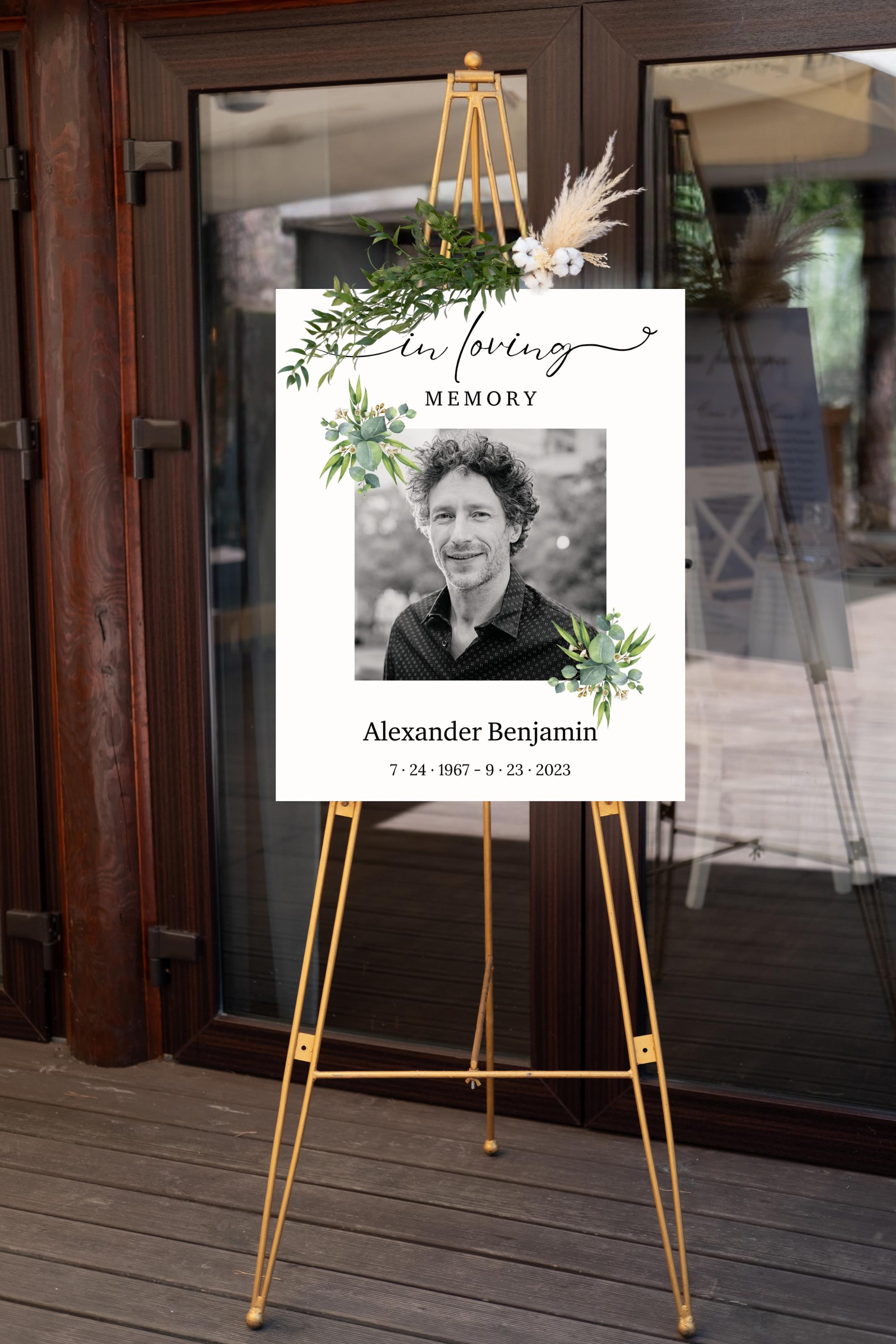 Funeral Sign , Funeral Welcome Sign, Memorial Sign, Memorial Board ...