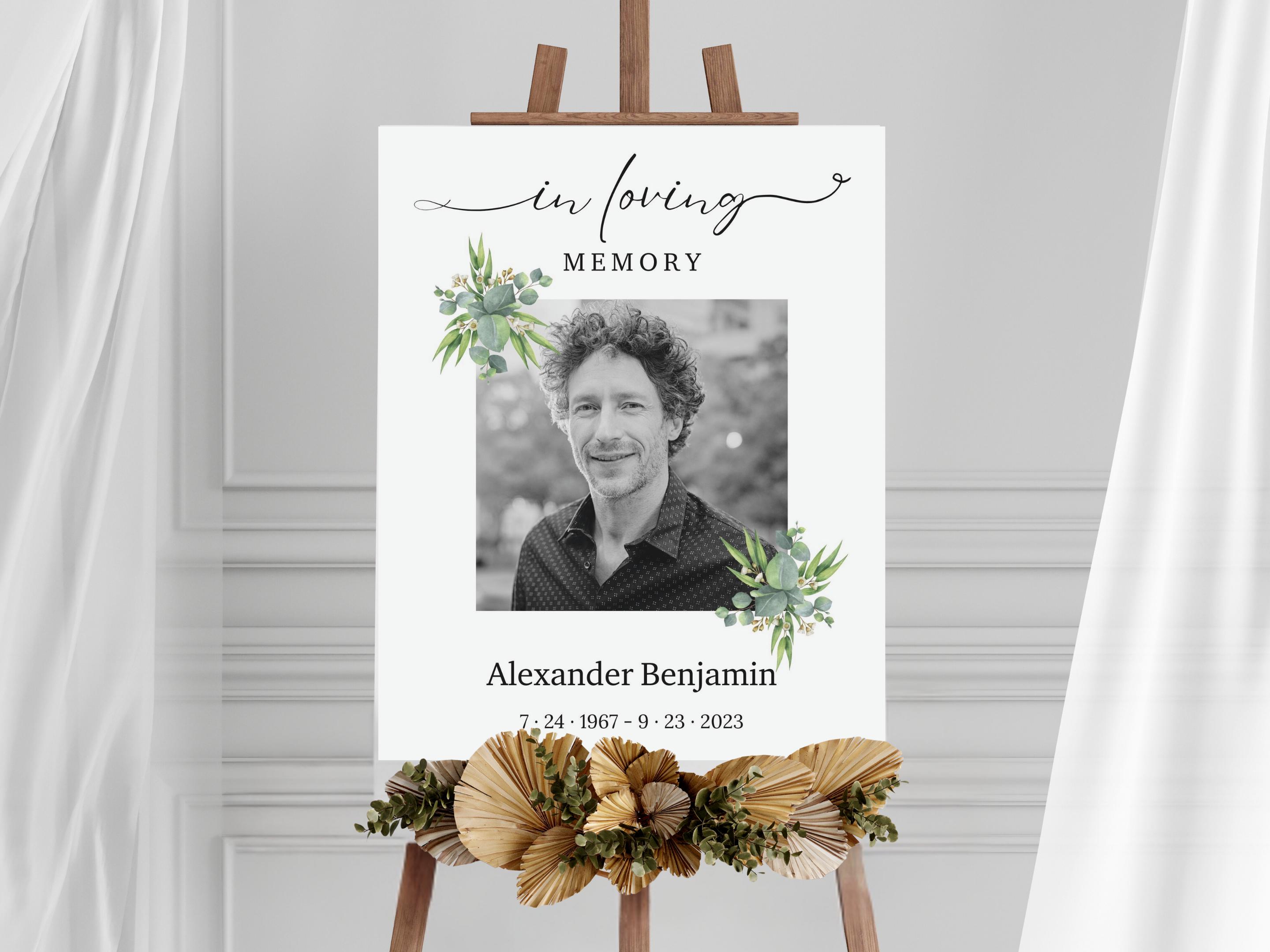 Funeral Sign , Funeral Welcome Sign, Memorial Sign, Memorial Board ...