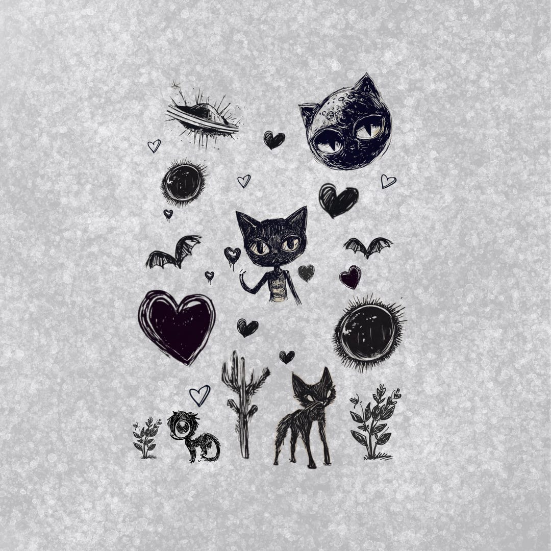 Pencil Sketch Stickers: 100 Black & White Decals for Planners - Etsy