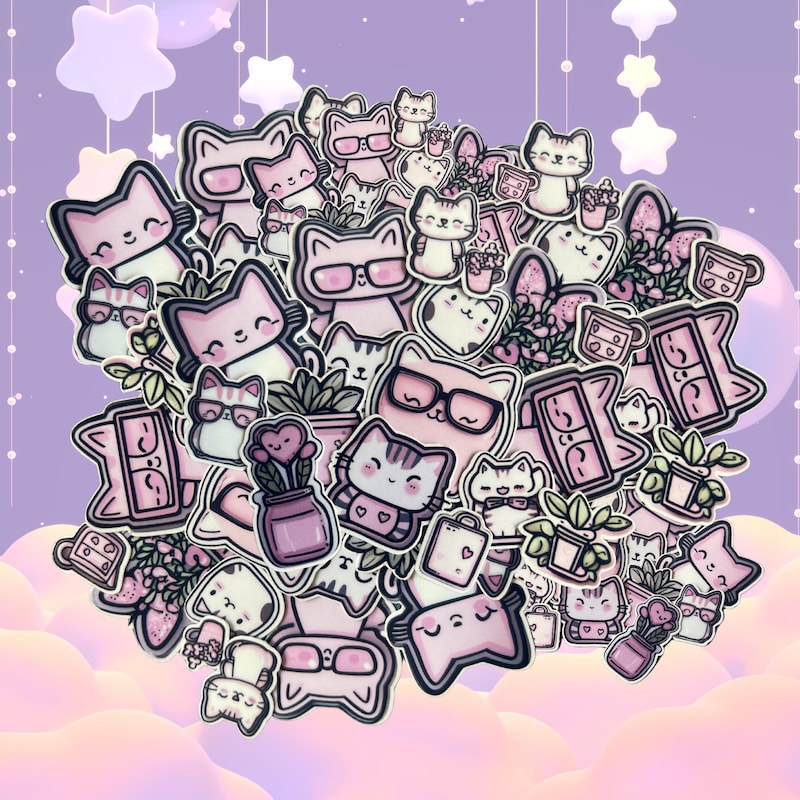 Kawaii Pink Tiny Sticker - Etsy