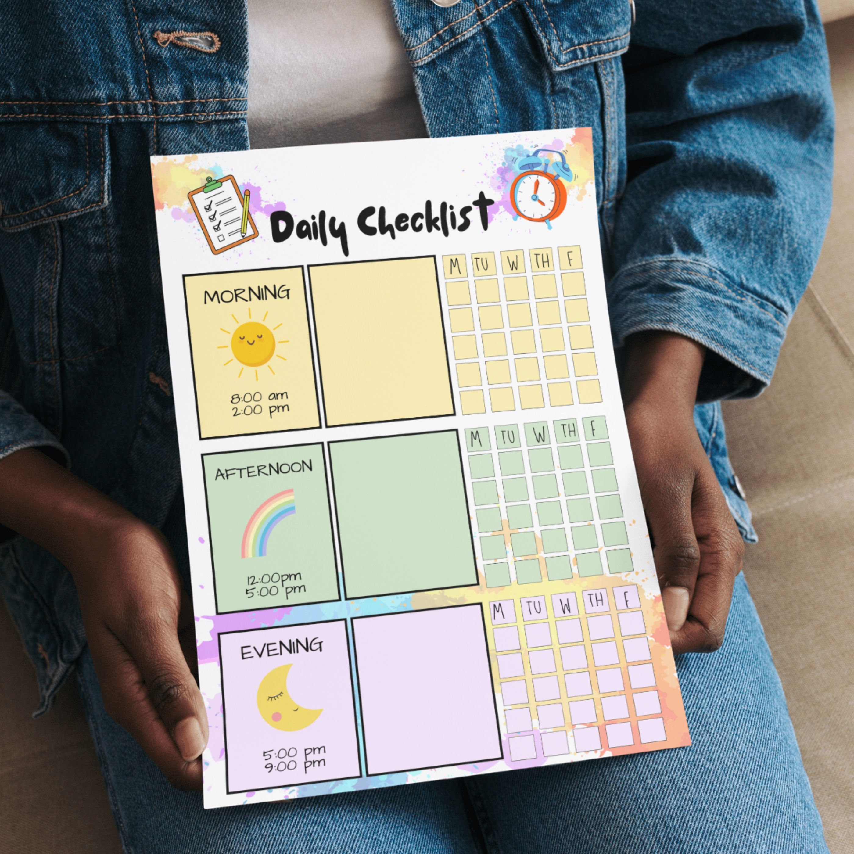 Kids Daily Routine | Instant Download | Editable & Printable Checklist ...