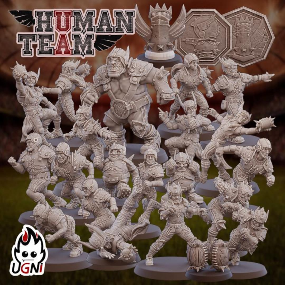 Human Team UGNI Miniatures Fantasy Football Bloodbout Blood Bowls - Etsy