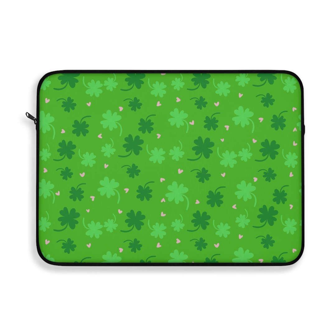 Four Leaf Clover Laptop Sleeve, St. Patrick's Day Tech Case, Lucky ...