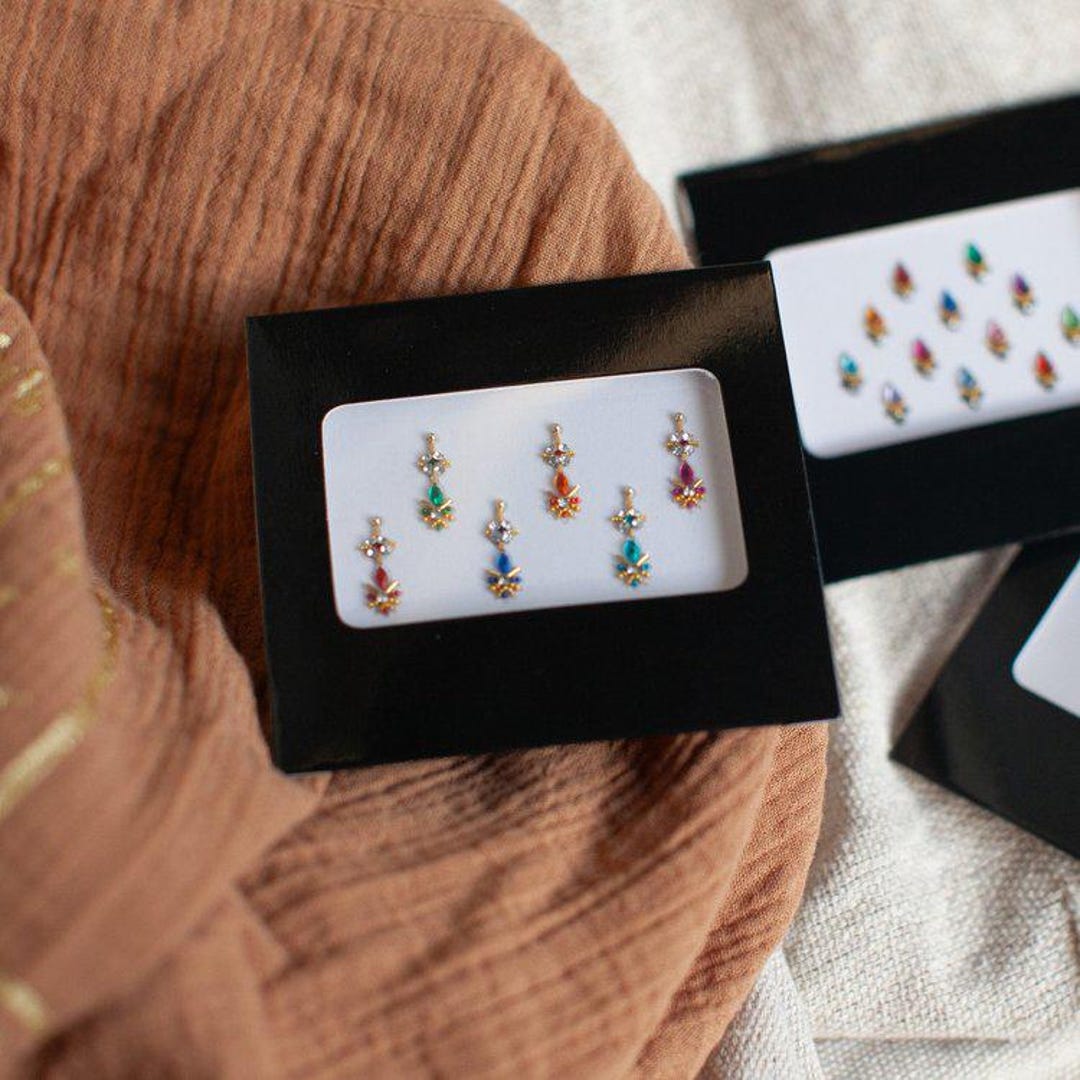 Multi Color Pack Forehead Rhinestone Bindi, Face Bindi, Music Festival Face Decals, Forehead ...