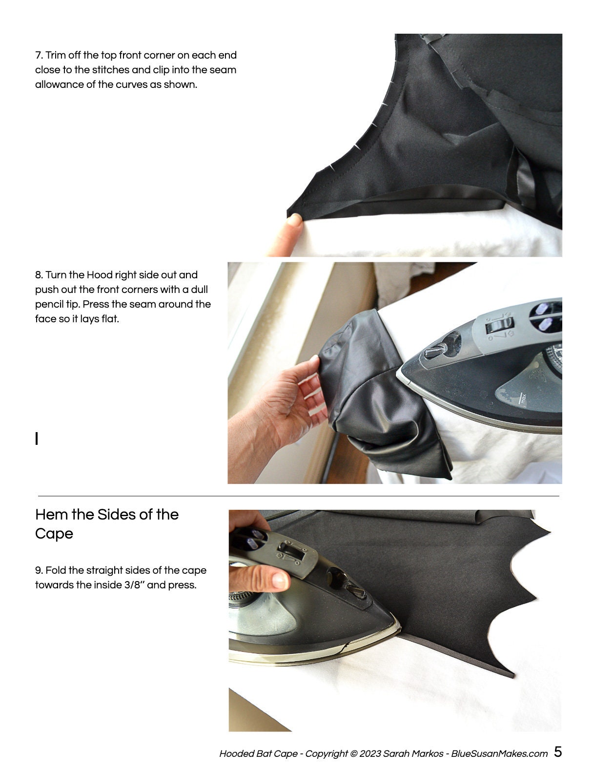 Hooded Bat Cape PDF Sewing Pattern Size 3T-4T Bat Cape Dress - Etsy