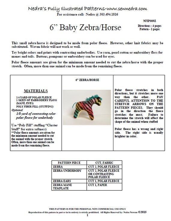 Baby Zebra Pattern | Etsy