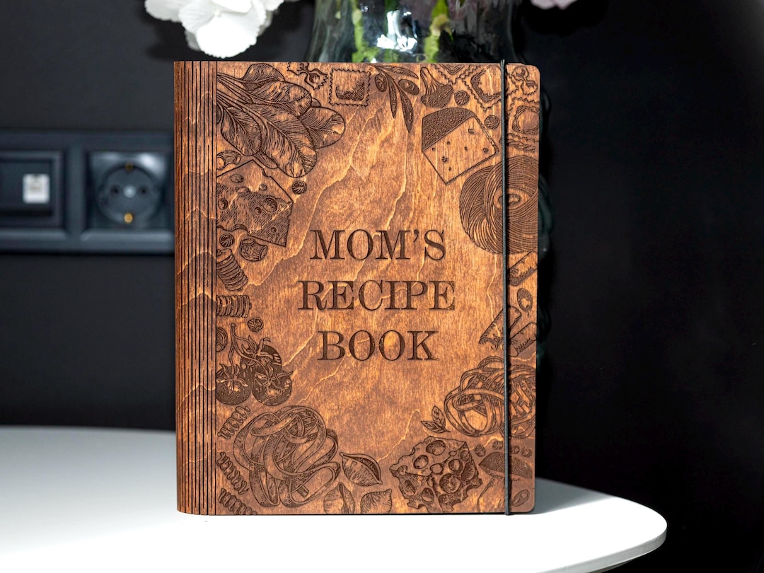 Custom Wooden Recipe Binder, Personalized Recipe Journal for Mom ...