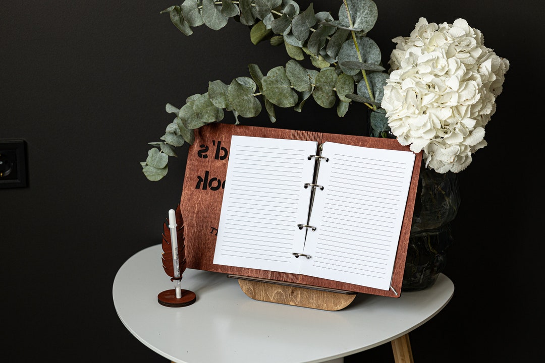 Recipe Book With Stand & Pen Holder Custom Wooden Eco-friendly Kitchen ...