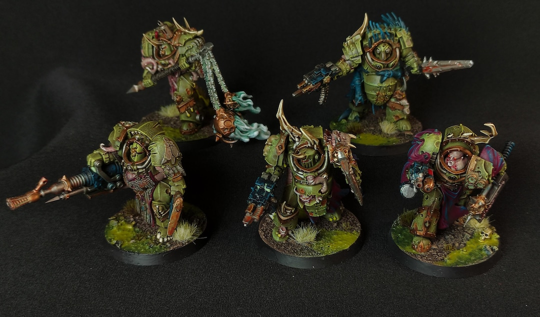 Warhammer 40k Painted Death Guard Blightlord Terminators Set 2 - Etsy