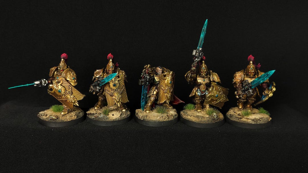 Warhammer 40k Painted Adeptus Custodes Custodian Guard Squad With ...