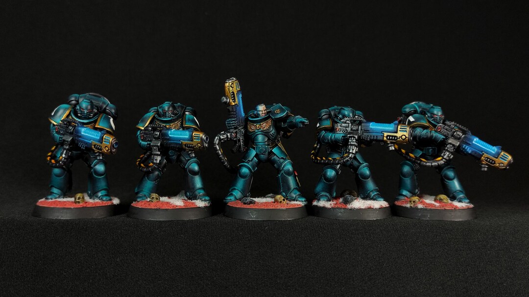 Warhammer 40k Painted Space Marine Primaris Ultramarines Hellblasters ...